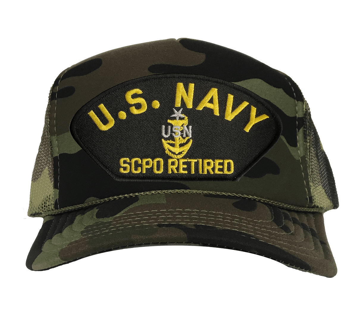 US Navy Senior Chief Petty Officer Retired Camo Mesh Back Cap - New ...