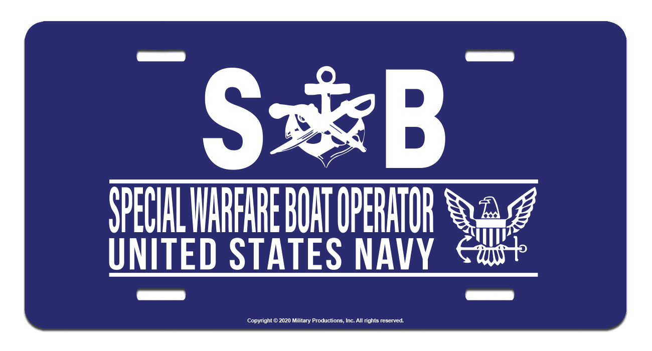 US Navy Special Warfare Boat Operator License Plate - US Navy Rating ...