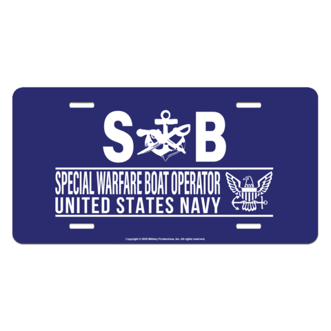 US Navy Special Warfare Boat Operator License Plate - US Navy Rating ...