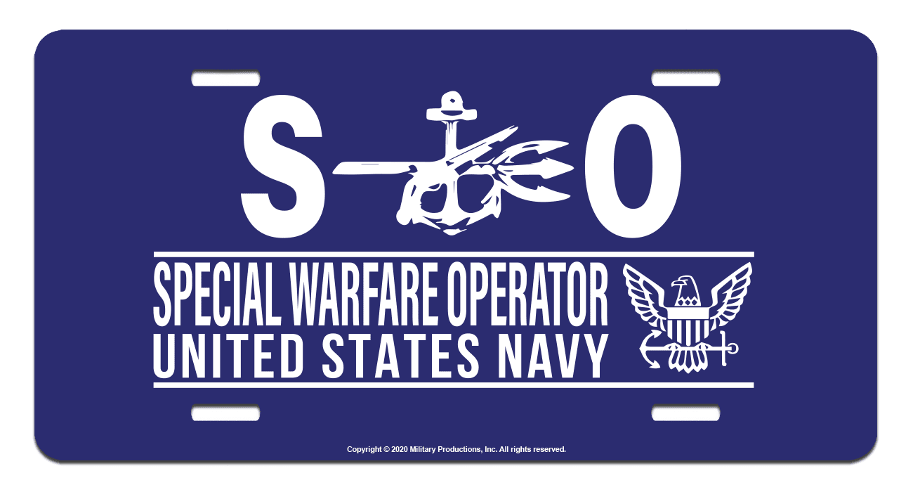 US Navy Special Warfare Operator License Plate - US Navy Rating License ...