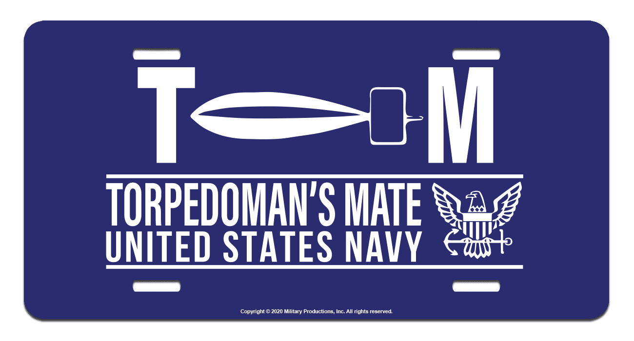 US Navy Torpedoman's Mate License Plate - US Navy Rating License Plates ...