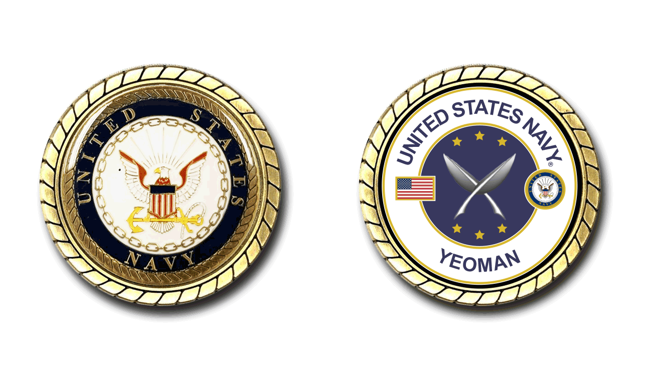 US Navy Yeoman Challenge Coin - US Navy Rating Challenge Coins ...