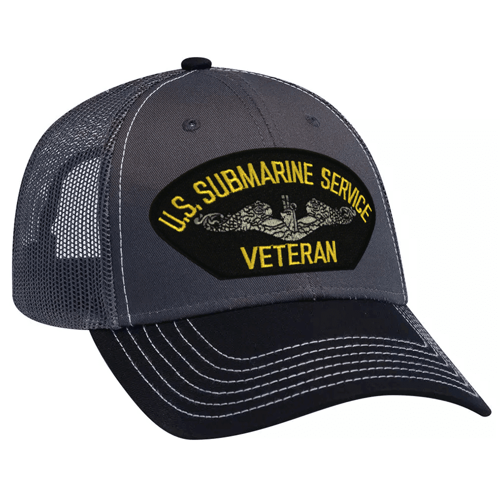 US Submarine Service Veteran Gray Mesh Back Cap - New Gray Mesh Caps ...