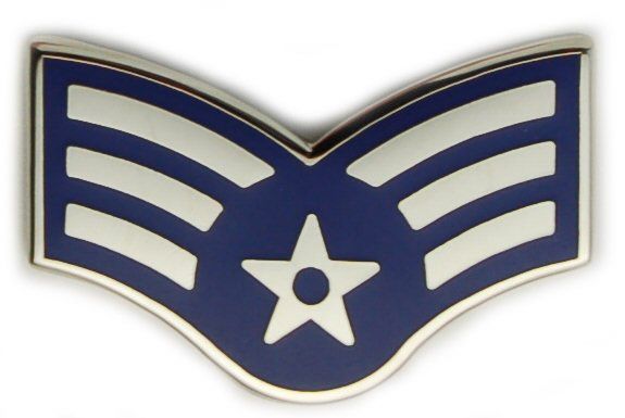 USAF Senior Airman E-4 Metal Rank Insignia Pair - Air Force Metal Rank ...