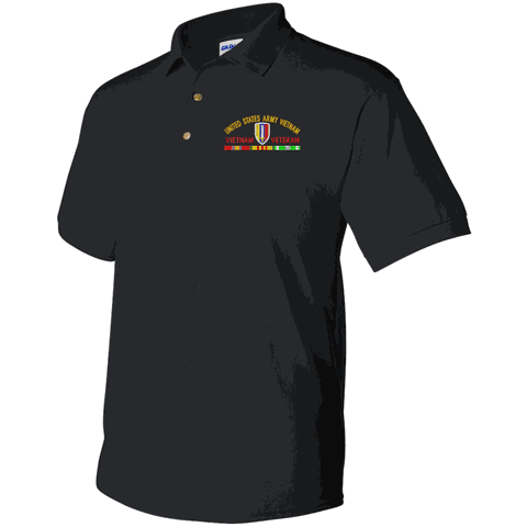 USARV Vietnam Veteran with Ribbons Embroidered Polo - US Army Vietnam ...