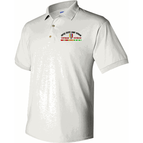 USARV Vietnam Veteran with Ribbons Embroidered Polo - US Army Vietnam ...