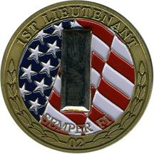 USMC 1st Lieutenant Challenge Coin - USMC Rank Coins - PriorService.com