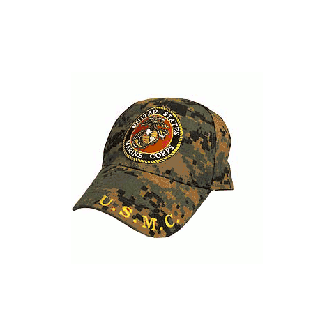 USMC Camo Embroidered Ball Cap - US Marine Corps Caps - PriorService.com