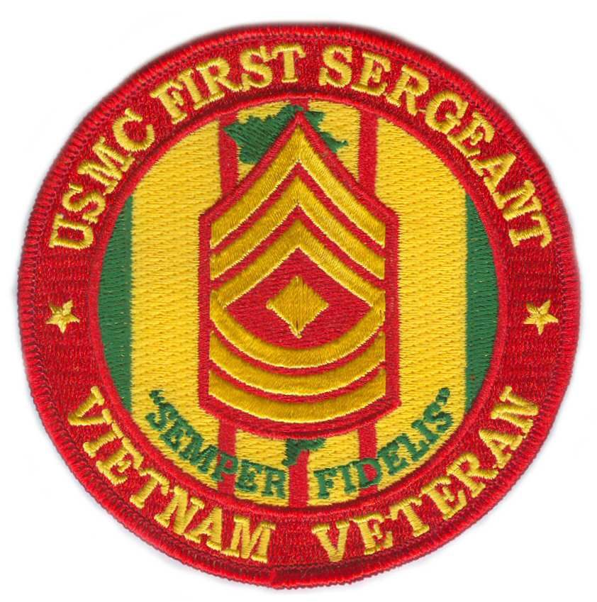 USMC First Sergeant Vietnam Veteran Patch - USMC Vietnam Veteran Rank ...
