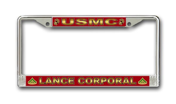 USMC Lance Corporal License Plate Frame - US Marine Corps Rank License ...
