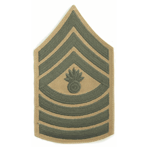 USMC Master Gunnery Sergeant E-9 Green on Khaki Embroidered Chevrons ...