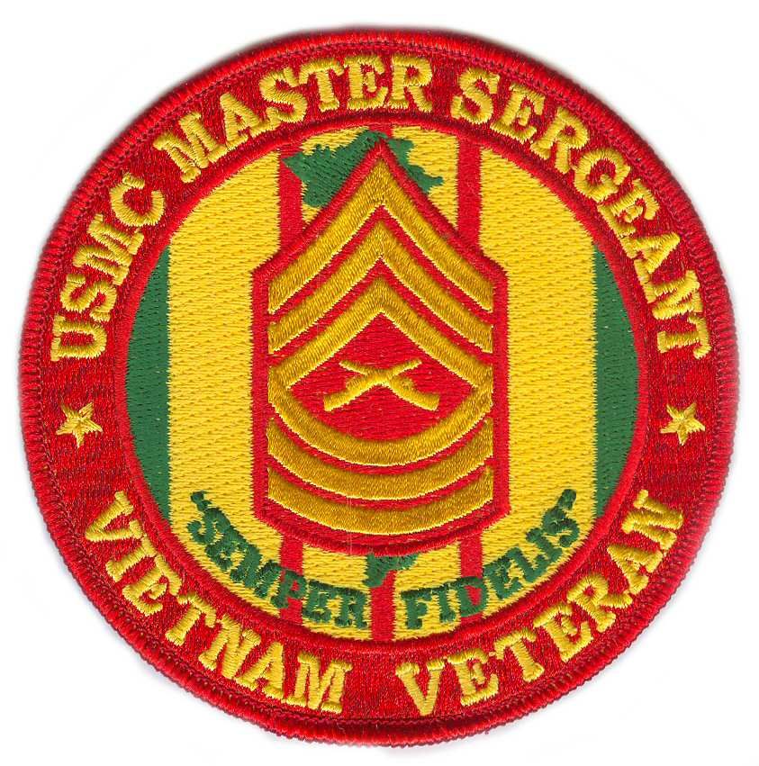 USMC Master Sergeant Vietnam Veteran Patch - USMC Vietnam Veteran Rank ...