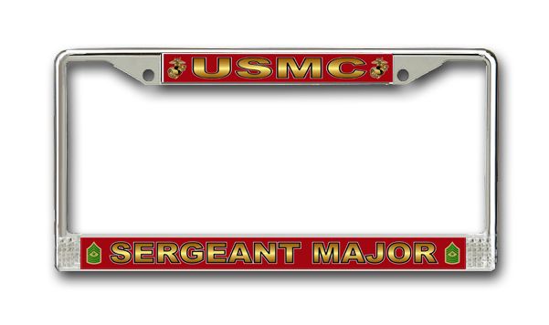 USMC Sergeant Major License Plate Frame - US Marine Corps Rank License ...