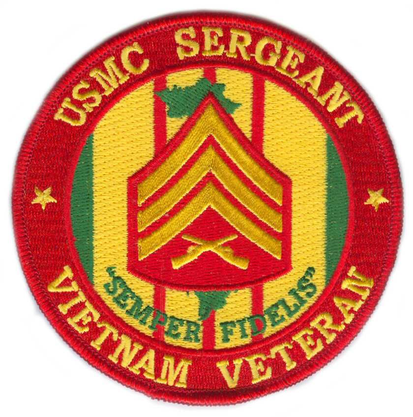 USMC Sergeant Vietnam Veteran Patch - USMC Vietnam Veteran Rank Patches ...