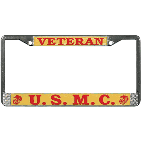 USMC Veteran License Plate Frame - New License Plate Frames ...