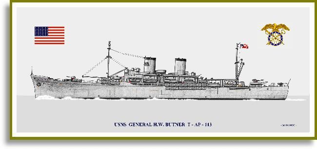 USNS General H.W. Butner T-AP-113 Ship Print - NEW Ship Prints ...