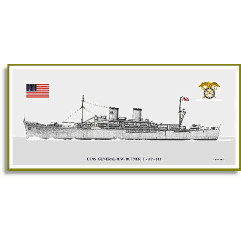 USNS General H.W. Butner T-AP-113 Ship Print - NEW Ship Prints ...
