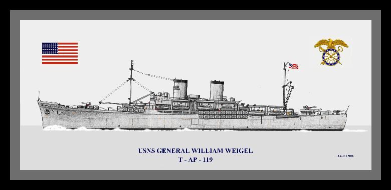 USNS General William Weigel T-AP-119 Ship Print - NEW Ship Prints ...