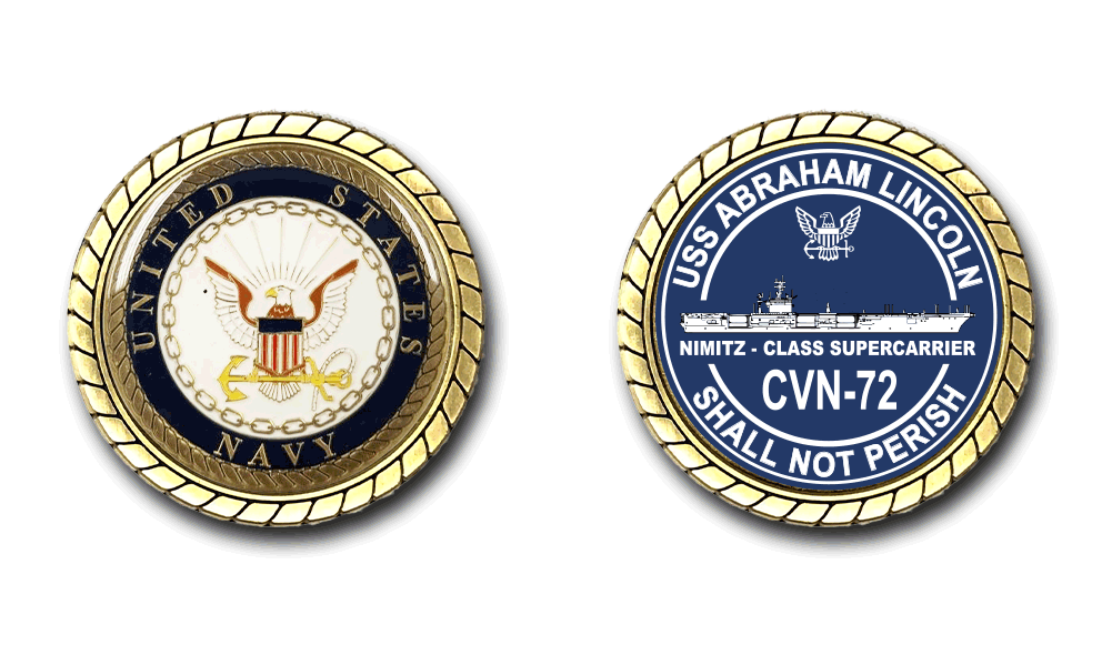 USS Abraham Lincoln CVN-72 Challenge Coin - US Navy Aircraft Carrier ...