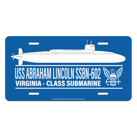 USS Abraham Lincoln SSBN-602 License Plate - US Navy Submarine License ...