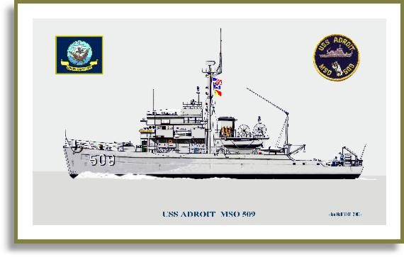 USS Adroit MSO-509 Print - Minesweeper Prints - PriorService.com