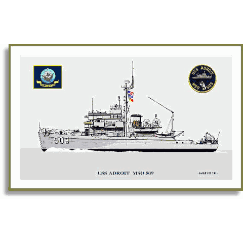 USS Adroit MSO-509 Print - Minesweeper Prints - PriorService.com