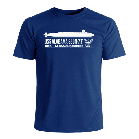 USS Alabama SSBN-731 T-Shirt - New US Navy Submarine T-Shirts ...