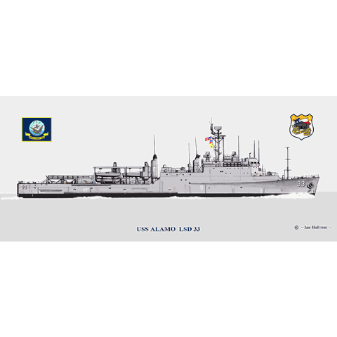 USS Alamo LSD-33 Print - Amphibious A-F - PriorService.com