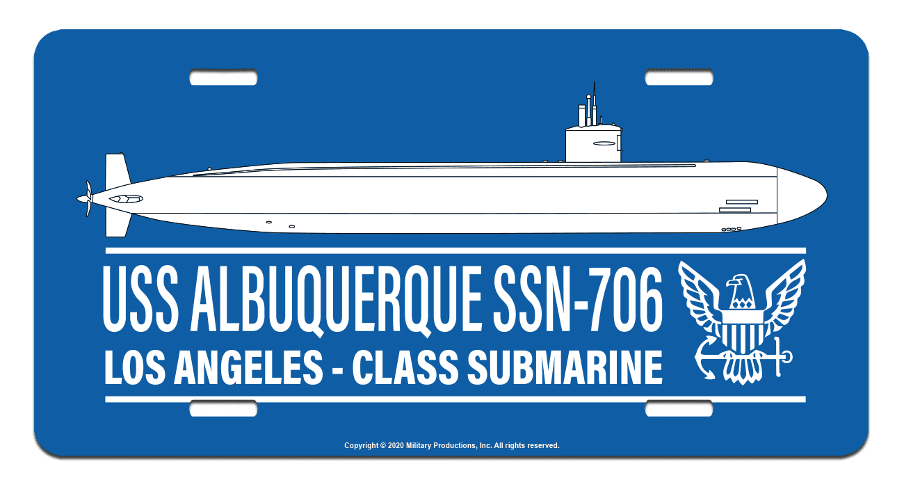 USS Albuquerque SSN-706 License Plate - US Navy Submarine License ...