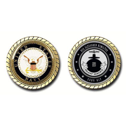 USS Alexander Hamilton SSBN-617 Challenge Coin - US Navy Submarine ...