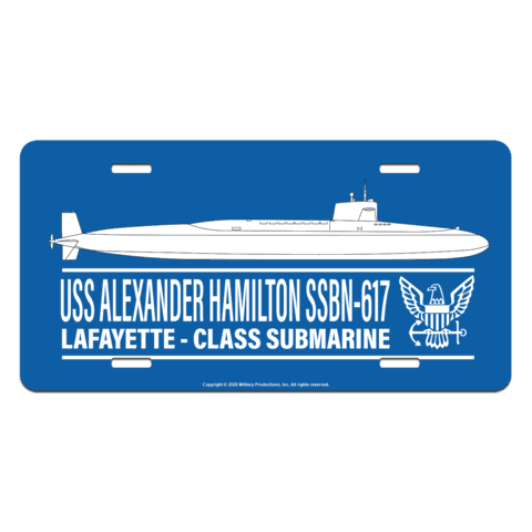 USS Alexander Hamilton SSBN-617 License Plate - US Navy Submarine ...