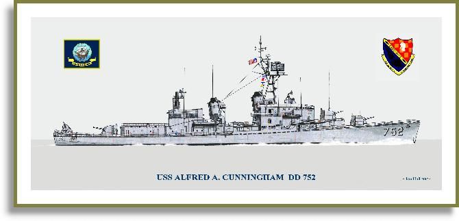 USS Alfred A. Cunningham DD-752 in 1970's Print - Destroyers A-F ...