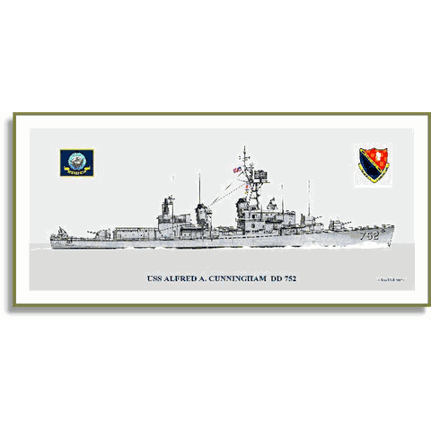 USS Alfred A. Cunningham DD-752 in 1970's Print - Destroyers A-F ...