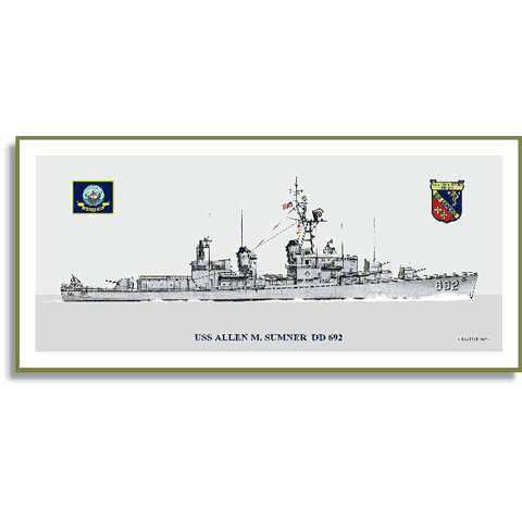 USS Allen M. Sumner DD-692 1960's Print - Destroyers A-F - PriorService.com