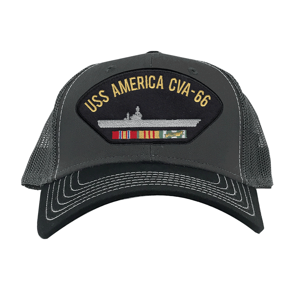USS America CVA-66 Vietnam Gray Mesh Ball Cap - US Navy Aircraft ...