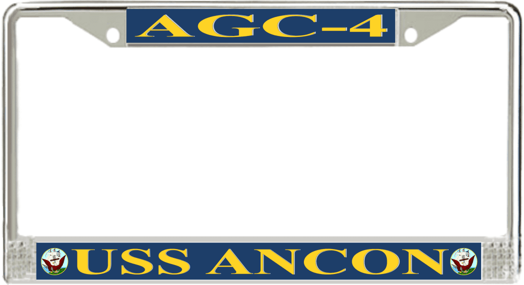 USS Ancon AGC-4 License Plate Frame - U.S. Navy AGC Amphibious Ships ...