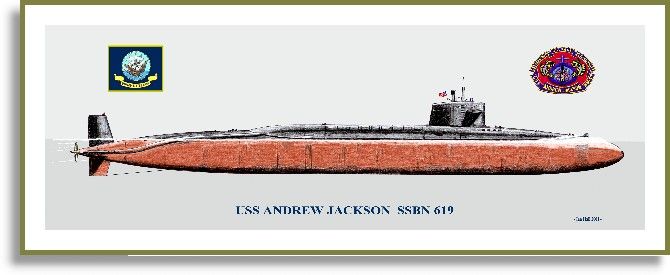 USS Andrew Jackson SSBN-619 Print - Submarines A-F - PriorService.com
