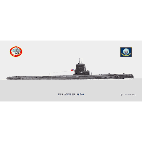 USS Angler SS 240 in 1960s Print - Submarines A-F - PriorService.com