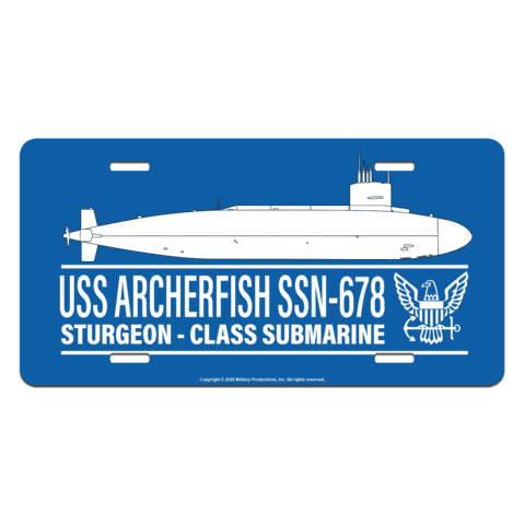 USS Archerfish SSN-678 License Plate - US Navy Submarine License Plates ...
