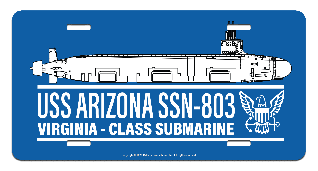 USS Arizona SSN-803 License Plate - US Navy Submarine License Plates ...