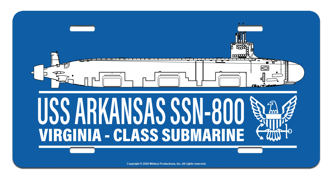 USS Arkansas SSN-800 License Plate - US Navy Submarine License Plates ...