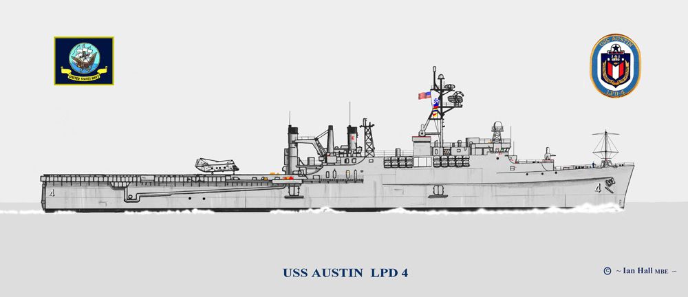 USS Austin LPD-4 in 1960s Print - Amphibious A-F - PriorService.com