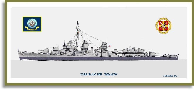 USS Bache DD-470 Print - Destroyers A-F - PriorService.com
