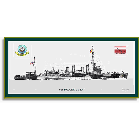 USS Badger DD-126 Print - Destroyers A-F - PriorService.com