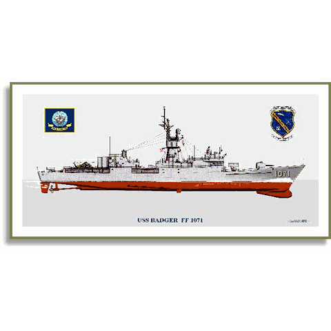 USS Badger FF-1071 Print - Frigates A-F - PriorService.com
