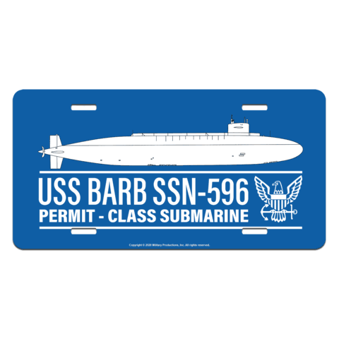 USS Barb SSN-596 License Plate - US Navy Submarine License Plates ...