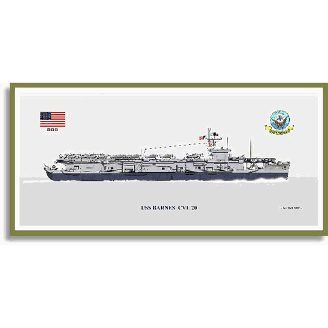 USS Barnes CVE 20 Print - Aircraft Carriers A-F - PriorService.com