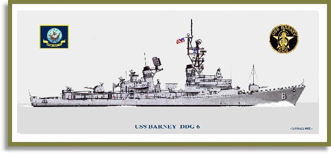 USS Barney DDG-6 Print - Destroyers A-F - PriorService.com