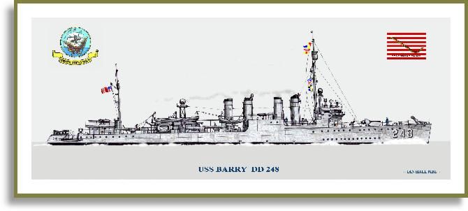 USS Barry DD-248 Print - Destroyers A-F - PriorService.com