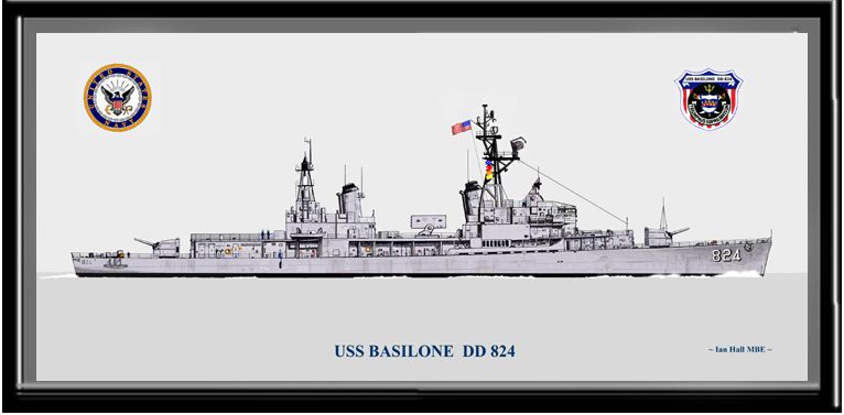 USS Basilone DD 824 in 1970s Ship Print - Destroyers A-F - PriorService.com
